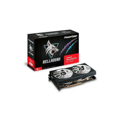 Видеокарта PowerColor RX7600 Hellhound 8GB GDDR6 128-bit DPx3 HDMI 2FAN RTL