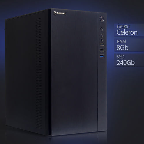 Компьютер Raskat Start 100 (Celeron G6900, RAM 8Gb, SSD 240Gb, no OS), 108454