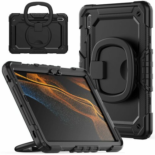 Силиконовый чехол MyPads для Samsung Galaxy Tab S7 11" T870 / T875 2020 и Galaxy Tab S8 11" X700 / X706 2022 с регулируемой ручкой