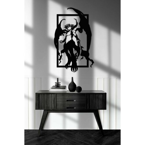 Декоративное панно деревянное, Аниме (черный цвет)