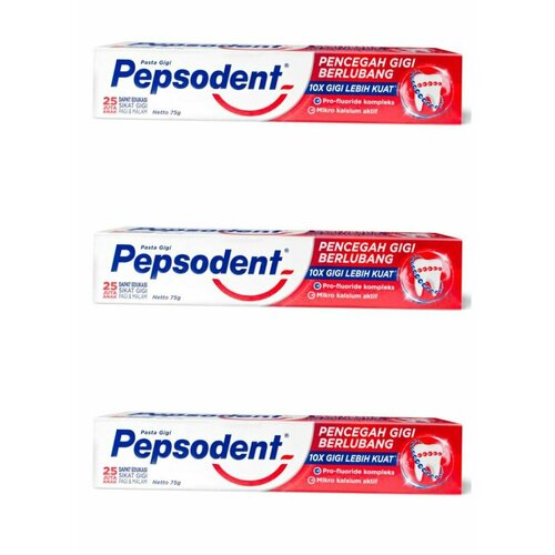 Pepsodent Зубная паста Защита от кариеса, 75 г, 3 шт