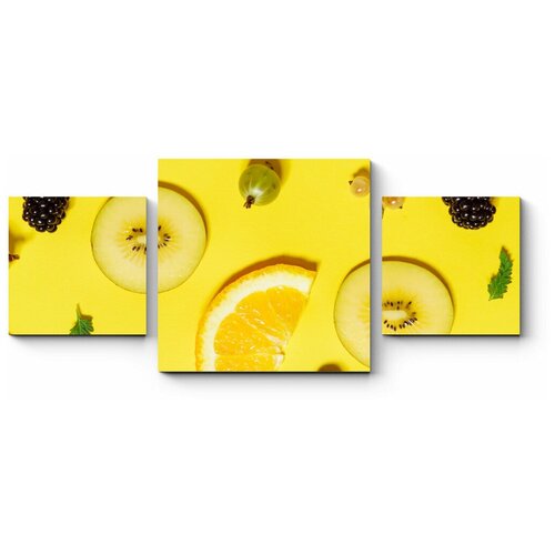 Модульная картина Солнечные фрукты 90x39