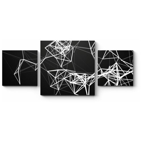 Модульная картина Сияющие линии на черном 100x43