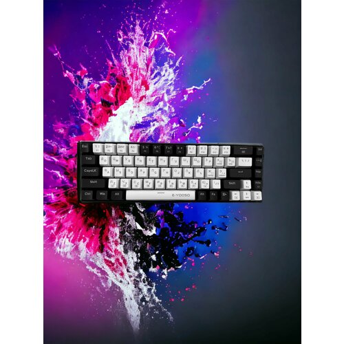 Механическая игровая клавиатура TKL (65%) 68 клавиш с LED-подсветкой E-YOSOO Z-686, HOTSWAP