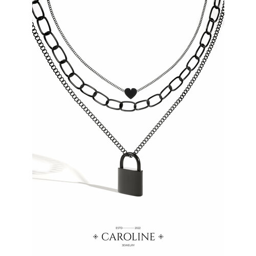 Колье Caroline Jewelry, акрил, длина 50 см., серебряный