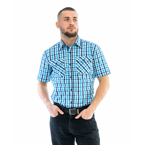 Рубашка Maestro, размер 48/L/170-178/42 ворот, голубой