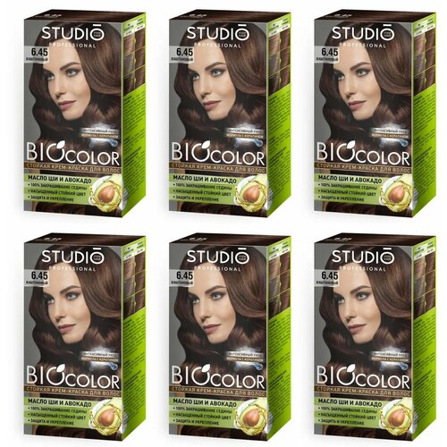 Studio Professional Essem Hair Крем-краска для волос Biocolor 6.45 Каштановый 115 мл, 6 шт