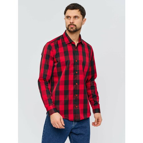 Рубашка BAWER, размер 3XL, черный, красный