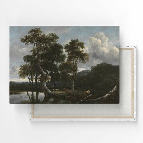 Картина на холсте, репродукция / Якоб ван Рёйсдал - Tall Trees by the Water / Размер 30 x 40 см
