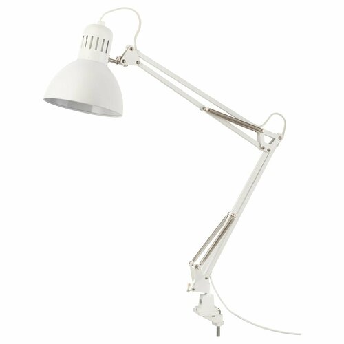 Лампа офисная икеа терциал, E27, 13 Вт, цвет арматуры: белый, цвет плафона/абажура: белый