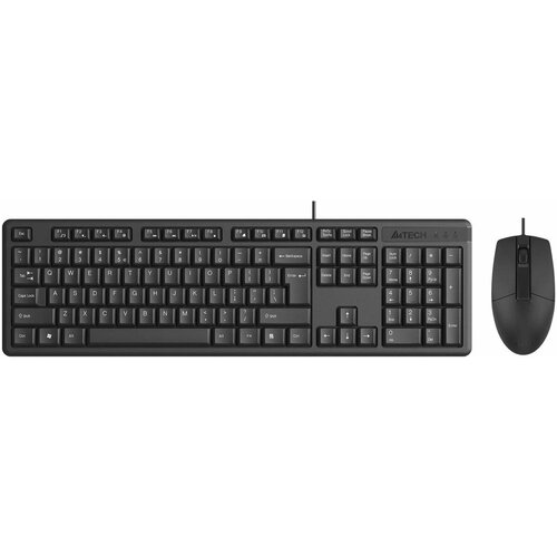 Комплект (клавиатура+мышь) A4TECH KR-3330S, USB, проводной, черный