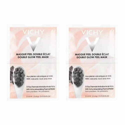 Vichy Минеральная маска-пилинг "Двойное сияние" для увлажнения и укрепления кожи лица, 4 х 6 мл