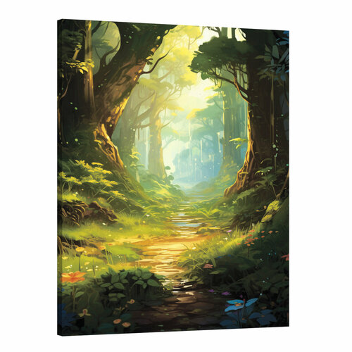 Интерьерная картина 50х70 "Лесной пейзаж"