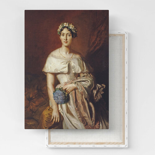 Картина на холсте, репродукция / Portrait de Mademoiselle / Теодор Шассерио / Размер 40 x 53 см