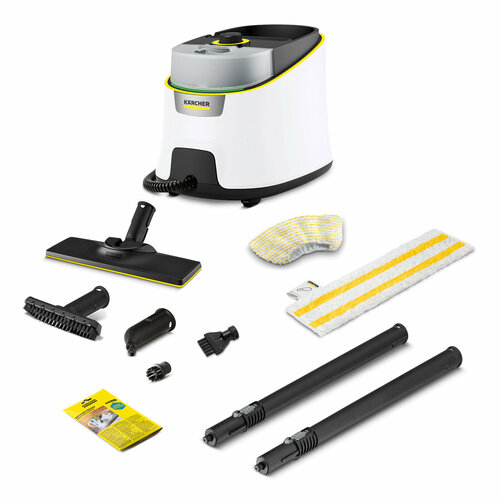 Пароочиститель Karcher SC 4 Deluxe *EU (1.513-460.0) белый + Комплект круглых щеток + Порошковый антинакипин + Ночник-зарядка (SET)