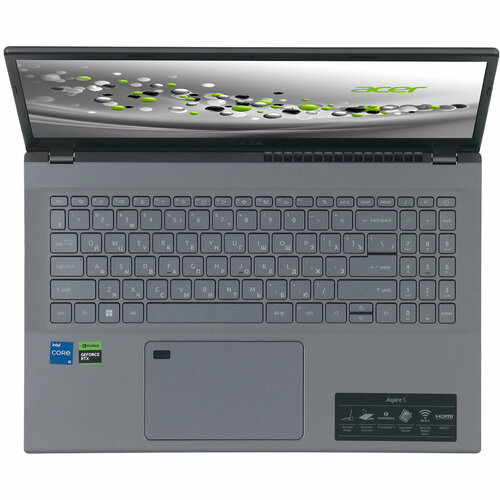 Ноутбук игровой Acer Aspire 5 A515-57G/15.6"/Core i5-1240P/16/512/RTX 2050/noOS/Grey