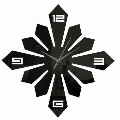 Часы-наклейка, серия: DIY, "Геометрическое солнце", 40 х 40 см, 1 ААА, черные