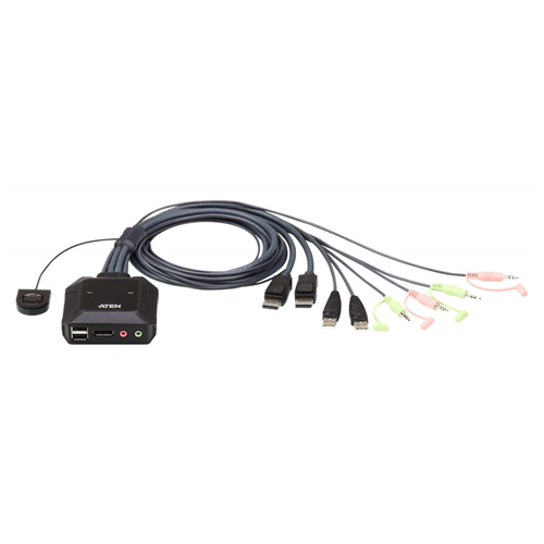 Квм переключатель ATEN 2-Port USB DisplayPort Cable KVM Switch with Remote Port Selector (CS22DP-AT)