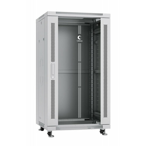 Шкаф серверный Cabeus SH-05C-22U60/60 22U 600мм дверь стекло, серый