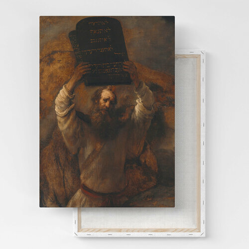 Картина на холсте, репродукция / Рембрандт - Moses with the Ten Commandments / Размер 30 x 40 см