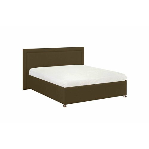 Двуспальная кровать Нью-Йорк 140x200 с подъемным механизмом и с коробом для белья велюр коричневый ножки 5 см