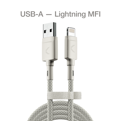 Кабель COMMO Range Cable USB-А — Lightning MFI, 2.2м, Light Gray