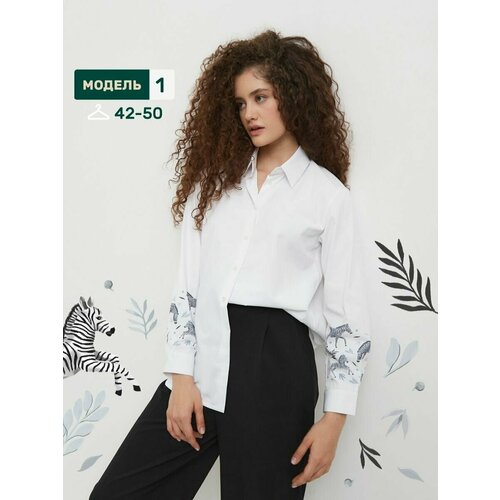 Блуза MOFANA, размер 56, белый