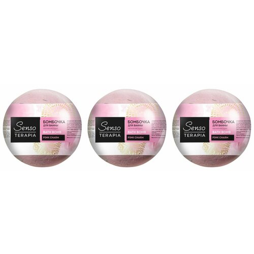 Senso Terapia Бомбочка для ванны Pink charm, Клубничная увлажняющая, 110 г, 3 шт