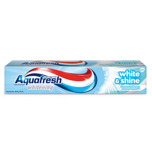 Зубная паста Aquafresh Сияющая белизна отбеливающая для тройной защиты полости рта с фтором, 75мл
