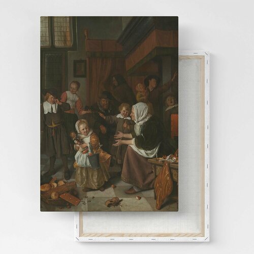 Картина на холсте, репродукция / Ян Стен - The Feast of St / Размер 40 x 53 см