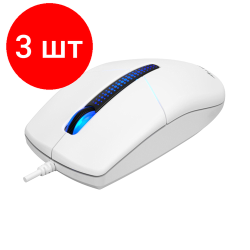 Комплект 3 штук, Мышь компьютерная A4Tech N-530 белый оптическая (1200dpi) USB (3but)