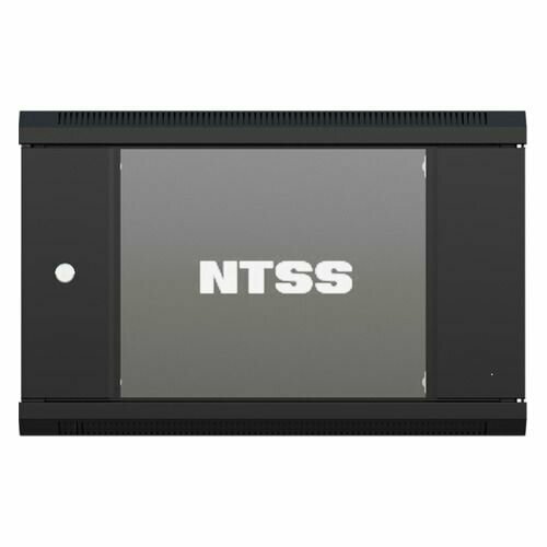 Шкаф коммутационный NTSS NTSS-W12U6060GS-BL настенный, стеклянная передняя дверь, 12U, 570x635x600 мм