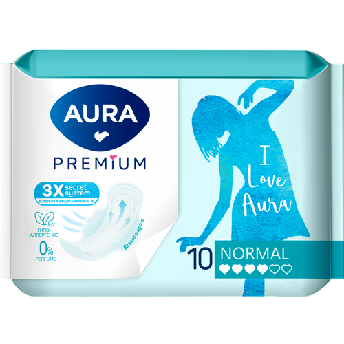 Прокладки AURA Premium Normal, 10шт
