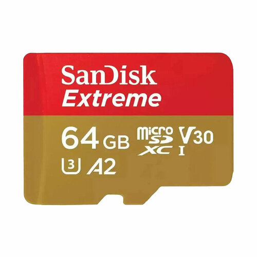 Карта памяти SanDisk Extreme microSDXC 64Gb UHS-I U3 Class 10