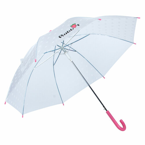 Зонт-трость ЭВРИКА подарки и удивительные вещи, белый, розовый