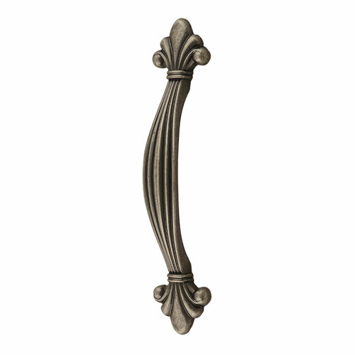 Ручка-скоба мебельная 96 мм, для шкафа, для комода, для тумбы "SANBERG" металл Флора (античное серебро премиум)