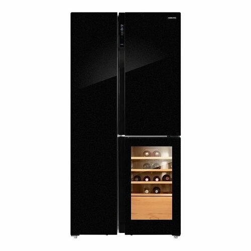 Холодильник No Frost Side-by-Side 183х91,1 см Hiberg RFS-700DX NFGB Inverter Wine черный
