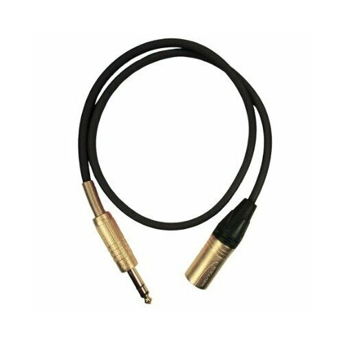 Кабель аудио 1xJack - 1xXLR GS-PRO JackStereo-XLR3M black 2m