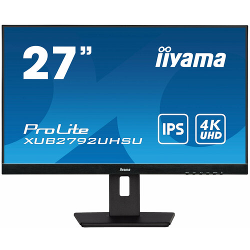 Монитор Iiyama 27" XUB2792UHSU-B5 черный IPS LED 16:9 DVI HDMI M/M матовая HAS Piv 350cd 178гр/178гр 3840x2160 60Hz DP 4K USB 6.7кг