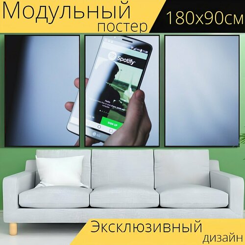 Модульный постер "Андроид, мобильный, смартфон" 180 x 90 см. для интерьера