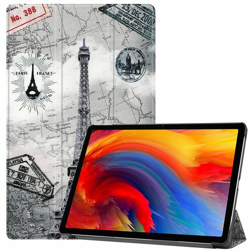 Чехол-обложка футляр MyPads для Lenovo Tab P11 Plus (J607F) тонкий, с магнитной застежкой, необычный с красивым рисунком тематика Париж