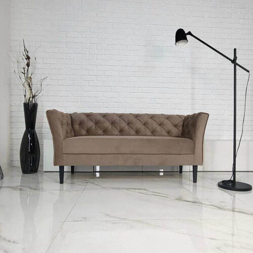 Прямой диван "Барон", коричневый, 154х57х70 см