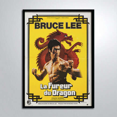 Постер в раме/Выход Дракона (1973) Брюс Ли Винтажный плакат Enter the Dragon