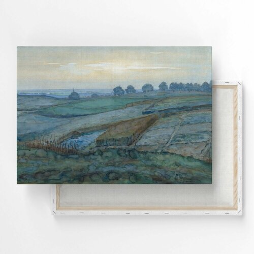 Картина на холсте, репродукция / Пит Мондриан - Landscape near Arnhem / Размер 40 x 53 см