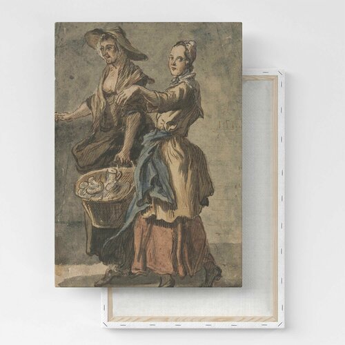 Картина на холсте, репродукция / Пол Сэндби - Two Women holding a Basket / Размер 30 x 40 см