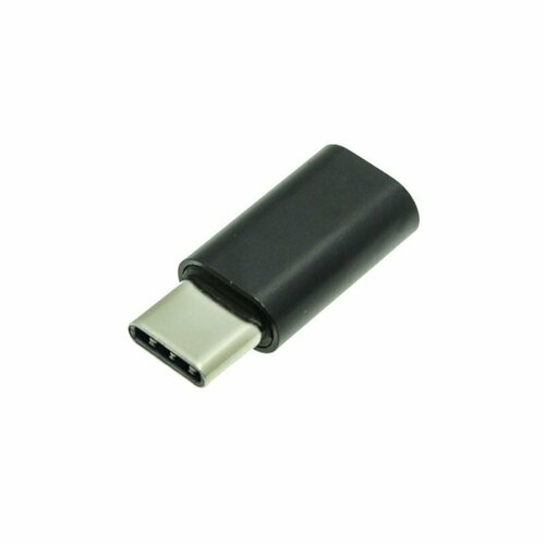 Переходник (адаптер) MicroUSB-Type-C (металл) черный