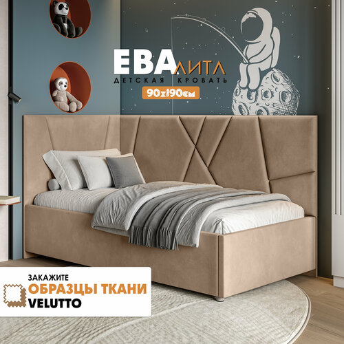 Кровать "Ева Литл" Velutto 05 (левый угол)