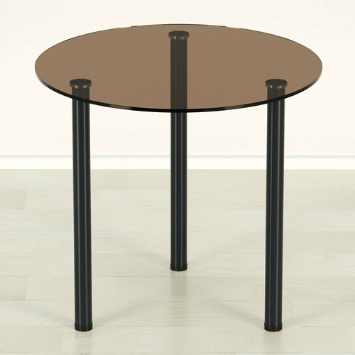 Стеклянный обеденный стол Эдель 18-3 бронза/черный D90