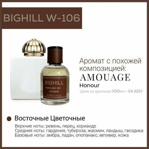 Премиальный селективный парфюм Bighill W-106 (Honour Amouage)