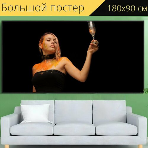 Большой постер "Модель, женщина, молодая модель" 180 x 90 см. для интерьера